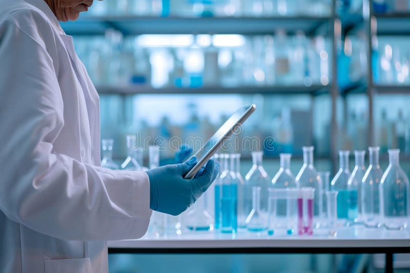 Scientist Using Tablet in the Laboratory,Laboratory Research Concept ...