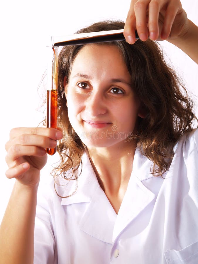 Scientist Using a Test Tube Stock Image - Image of experimenting, cute ...