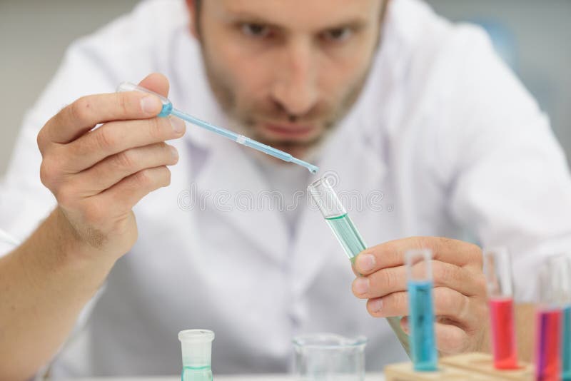 Scientist Using Test Tubes in Laboratory Stock Image - Image of ...