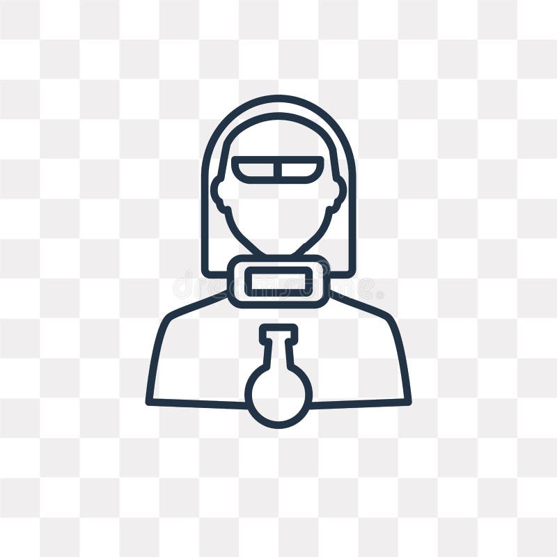 Scientist Vector Icon Isolated on Transparent Background, Linear Stock ...