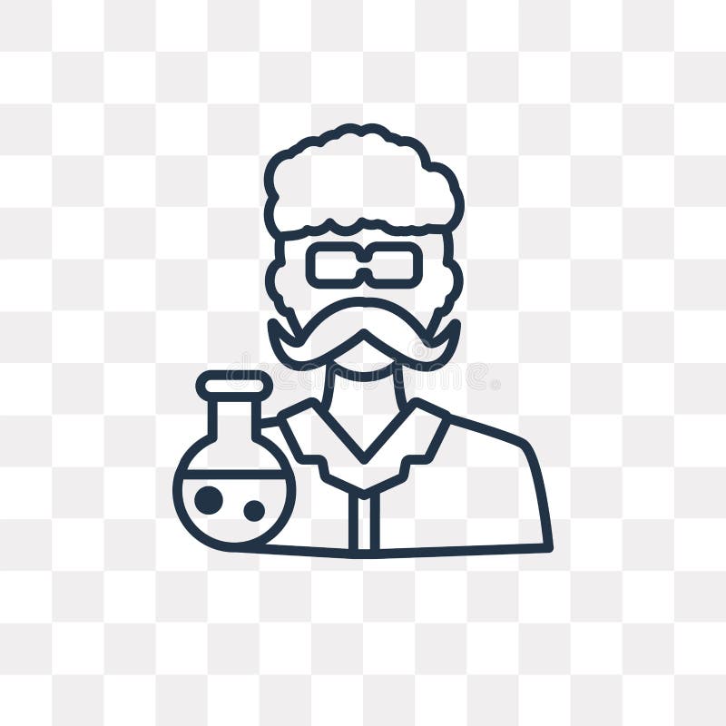 Scientist Vector Icon Isolated on Transparent Background, Linear Stock ...