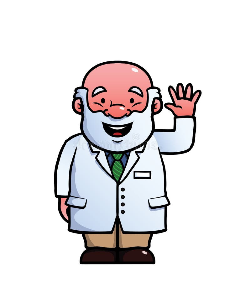 Scientist waving at camera stock vector. Illustration of waving - 33747812