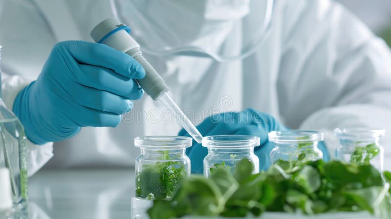 A Scientist Wearing Gloves and Protective Gear Meticulously Extracts ...