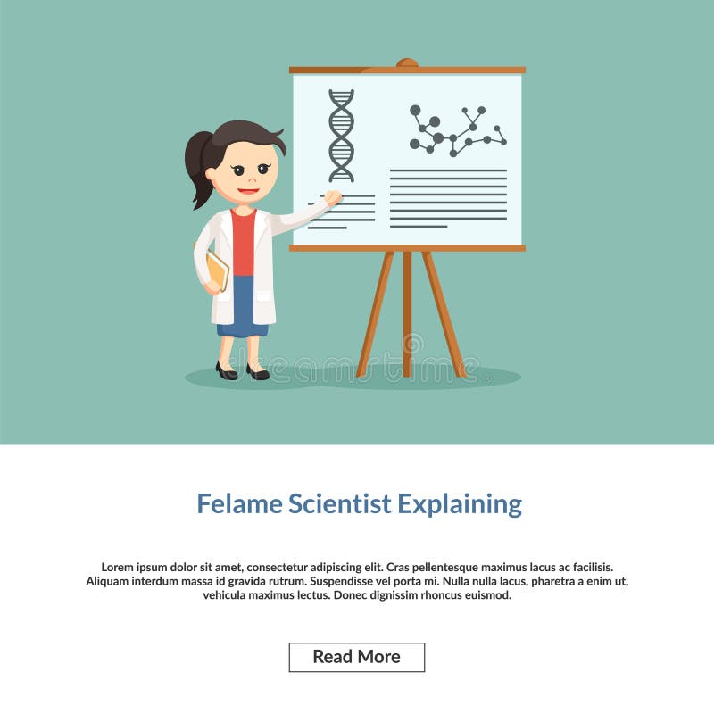 The Scientist Woman are Explaining Stock Vector - Illustration of ...