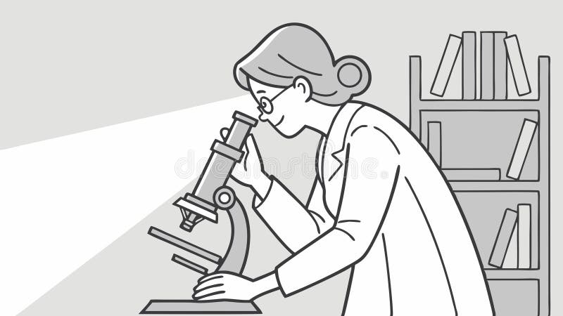 Scientist Woman Microscope Lab Vector Art, Vector Design Generative AI Stock Vector ...