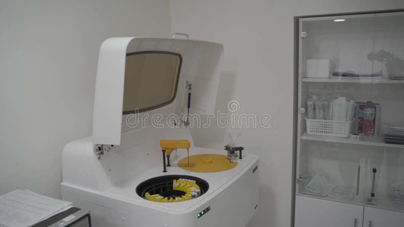 Scientist Woman Works at Her Workplace in Laboratory, Uses Personal ...