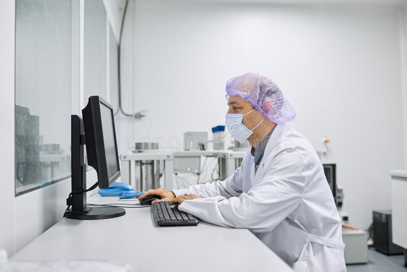 Scientist Work in the Lab. Conducts Experiments on Vaccines. Stock ...