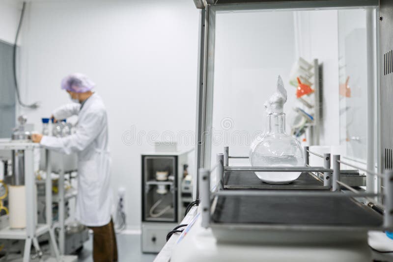 Scientist Work in the Lab. Conducts Experiments on Vaccines. Stock ...