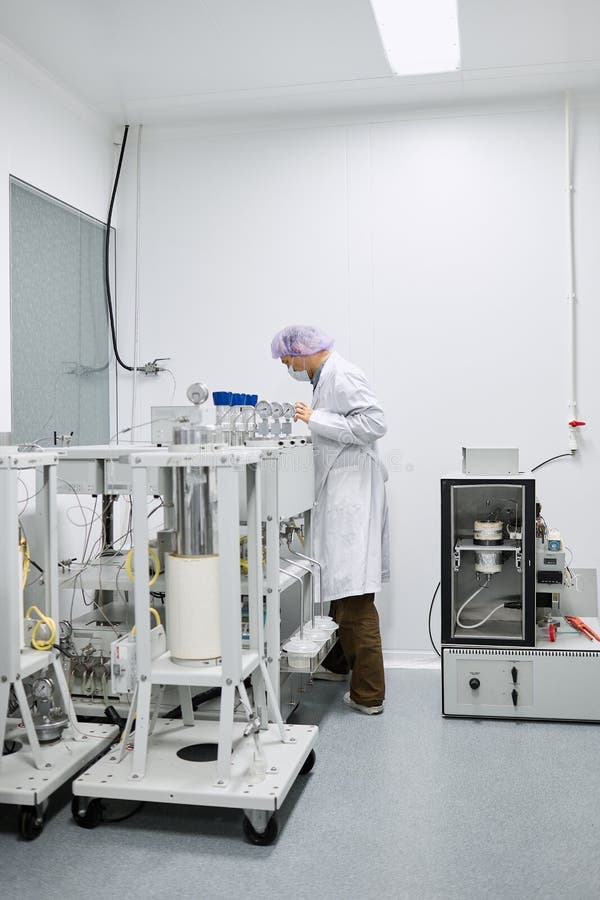 Scientist Work in the Lab. Conducts Experiments on Vaccines. Stock ...