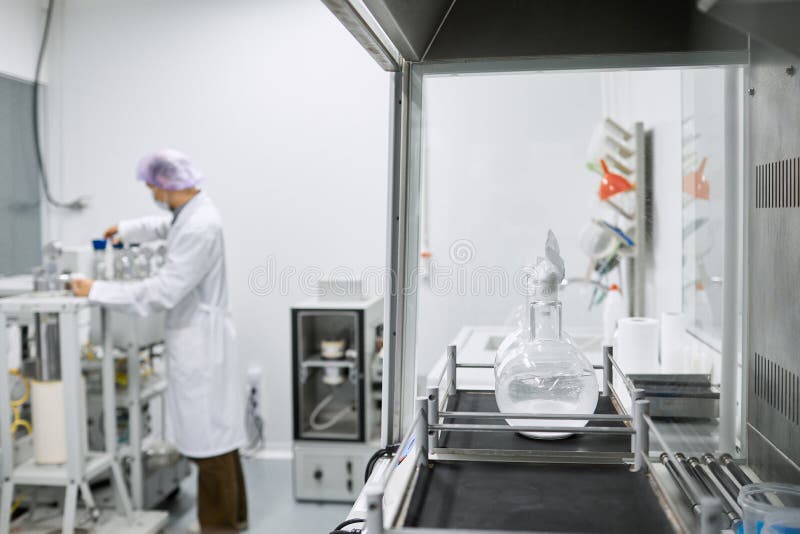 Scientist Work in the Lab. Conducts Experiments on Vaccines. Stock ...