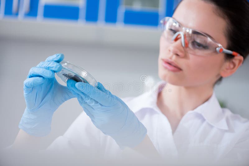 Scientist during Work at Modern Biological Laboratory Stock Image ...