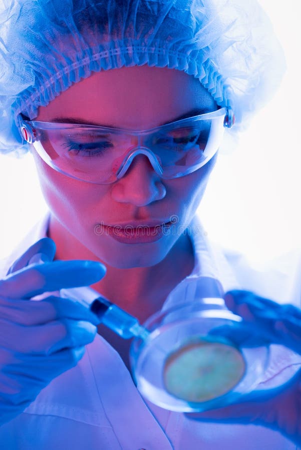 Scientist during Work at Modern Biological Laboratory Stock Image ...