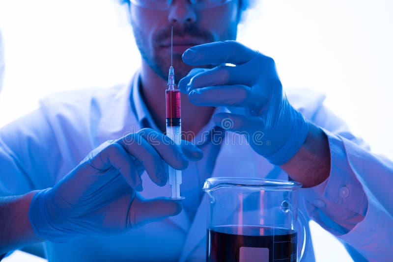 Scientist during Work at Modern Biological Laboratory Stock Image ...
