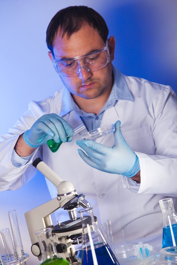 Scientist at the work stock photo. Image of chemist - 111935776