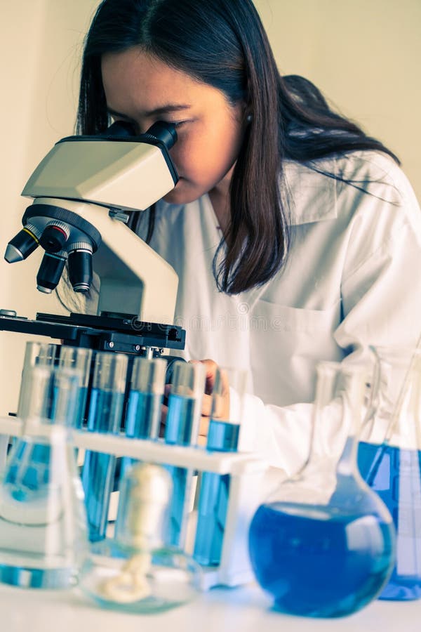 Scientist Working in Biochemistry Laboratory. Stock Image - Image of ...