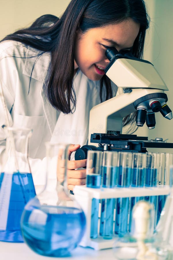 Scientist Working in Biochemistry Laboratory. Stock Image - Image of ...