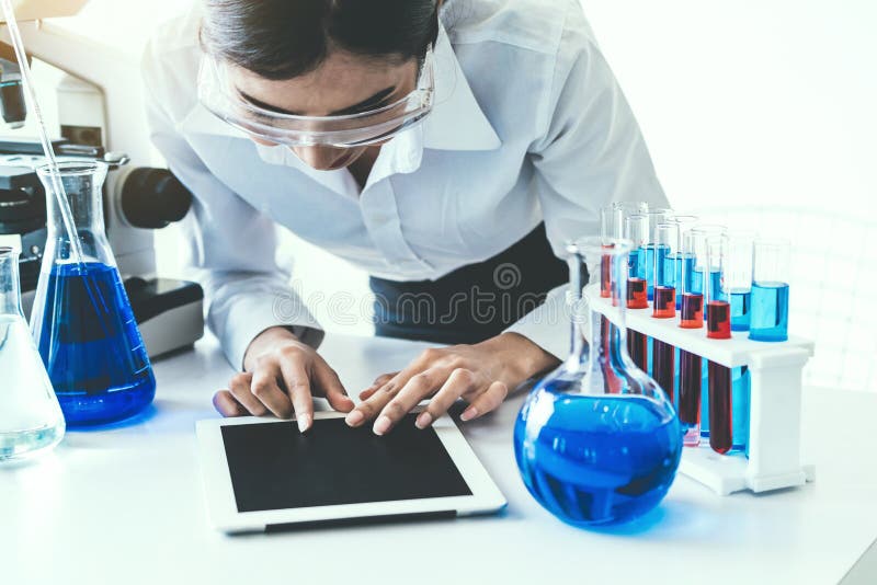 Scientist Working in Biochemistry Laboratory. Stock Photo - Image of ...