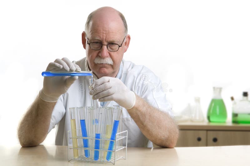 Scientist Working with Chemicals Stock Image - Image of physics ...