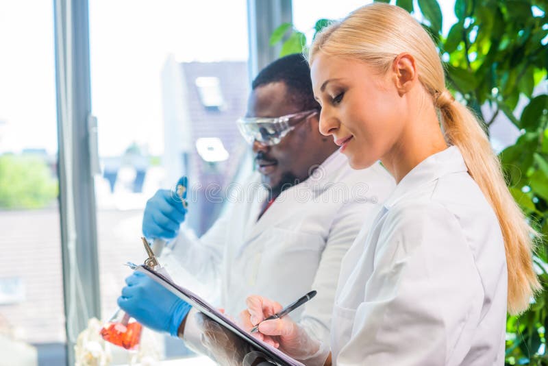 Scientist Working in Lab. Doctors Making Medical Research Stock Image ...