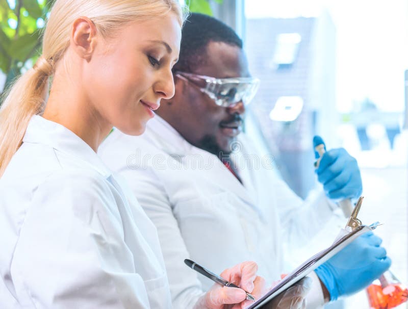 Scientist Working in Lab. Doctors Making Medical Research Stock Image ...