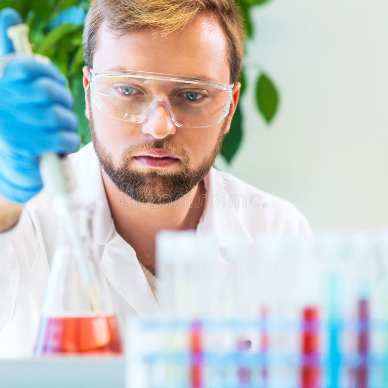 Scientist Working in Lab. Doctors Making Medical Research Stock Photo ...