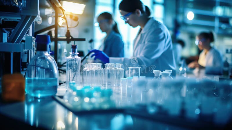 Scientist Working in Laboratory with Test Tubes, Science Research and ...