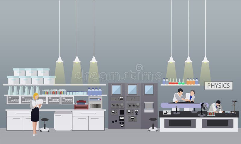 Scientist Working in Laboratory Vector Illustration. Science Lab ...