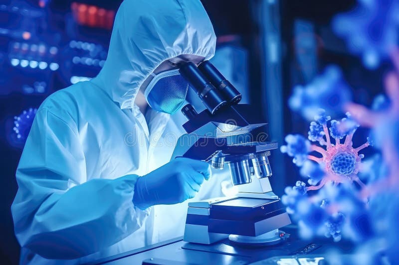 Scientist Working with Microscope in Laboratory, Science Research and ...