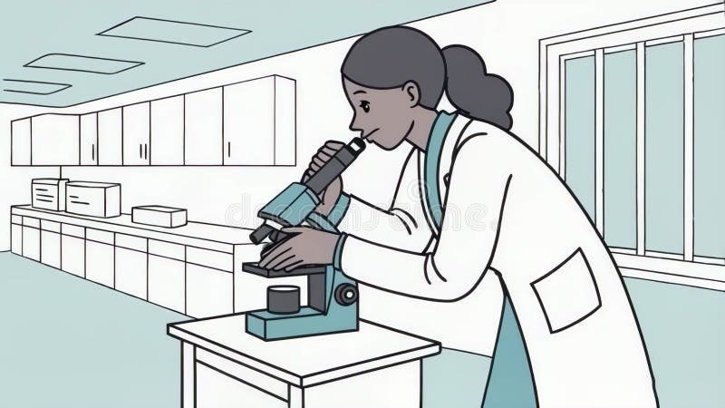Scientist Working with Microscope in Modern Laboratory Setting Stock ...