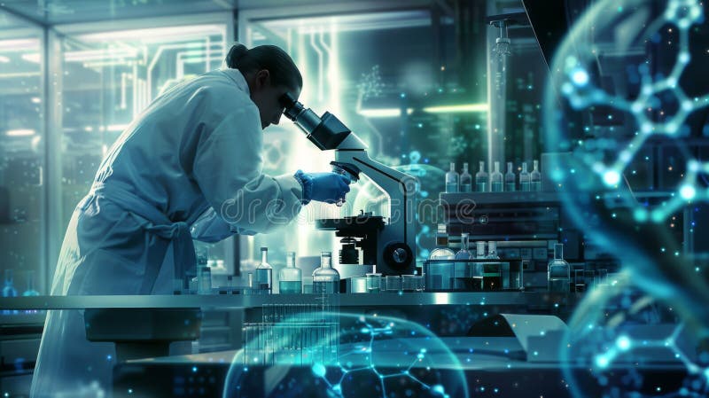 Scientist Working in Modern Laboratory. AI Generated Stock Photo ...