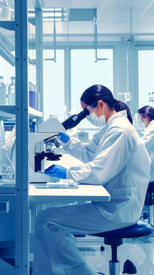 Scientist Working in Modern Laboratory. Generative Ai Stock ...