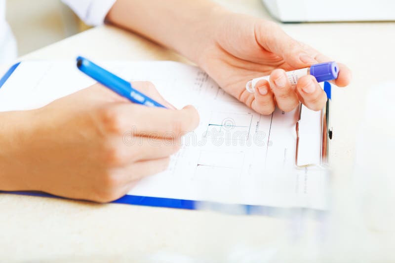 Scientist Working with Samples Stock Image - Image of microscope ...