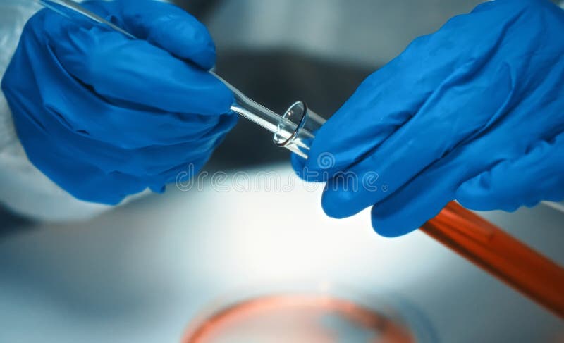 Scientist Working with Test Tubes Stock Photo - Image of fluid ...