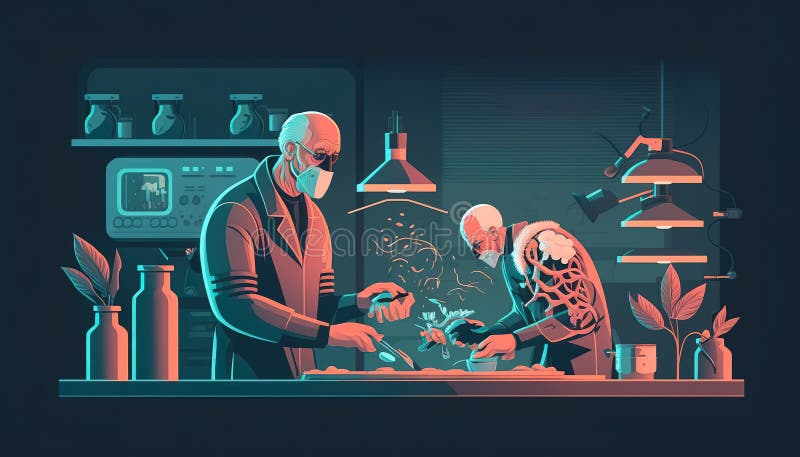 Scientist Working on a Virus in a Secret Laboratory. Generative AI ...