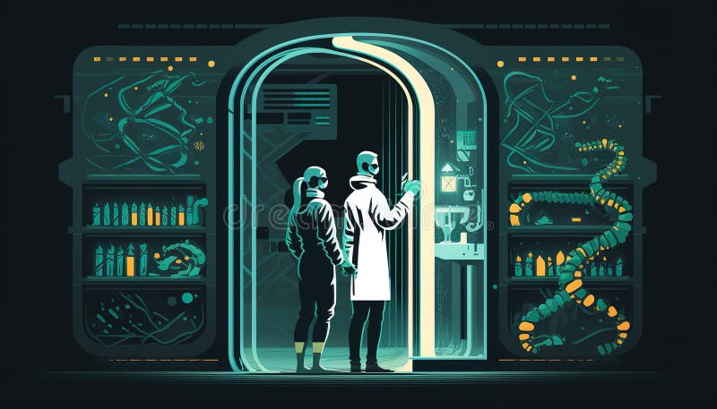 Scientist Working on a Virus in a Secret Laboratory. Generative AI ...