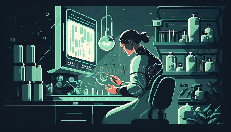 Scientist Working on a Virus in a Secret Laboratory. Generative AI ...