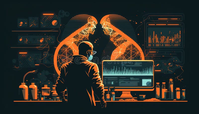 Scientist Working on a Virus in a Secret Laboratory. Generative AI ...