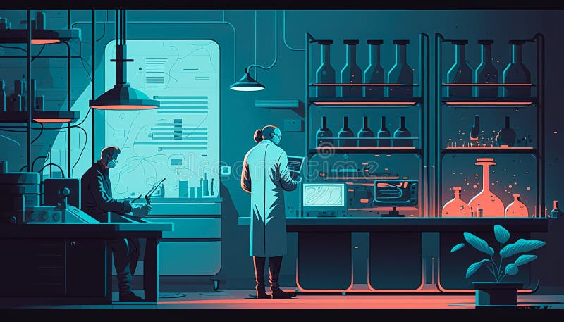 Scientist Working on a Virus in a Secret Laboratory. Generative AI ...
