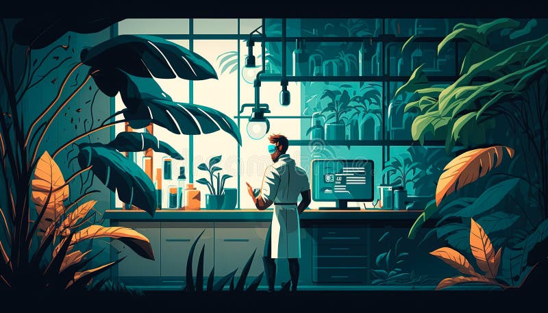 Scientist Working on a Virus in a Secret Laboratory. Generative AI ...