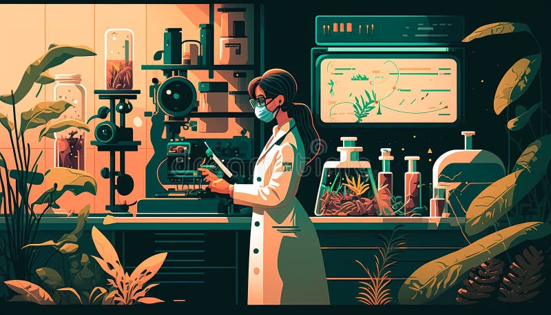 Scientist Working on a Virus in a Secret Laboratory. Generative AI ...