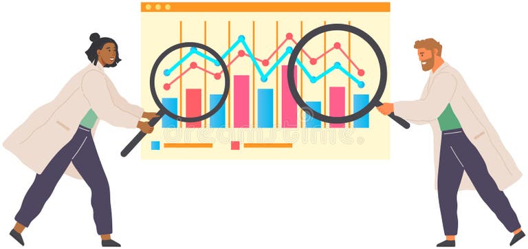 Scientist Works with Data Analytics and Research of Statistics. Man ...