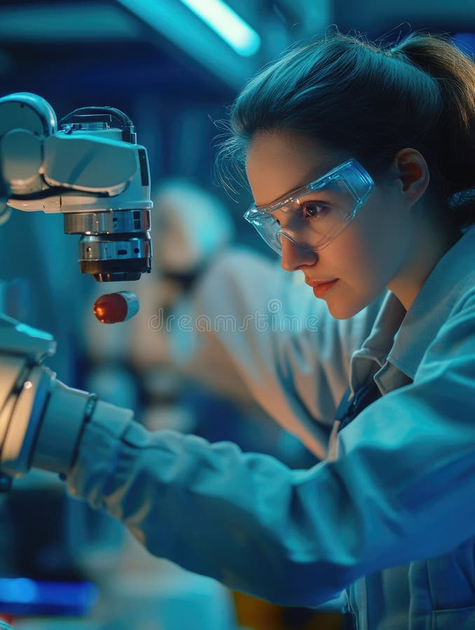 Scientist at Workbench with Machinery Stock Image - Image of machinery ...