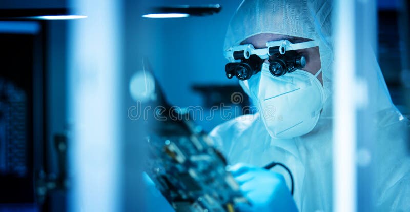 The Scientist Works in a Modern Scientific Laboratory for the Research ...