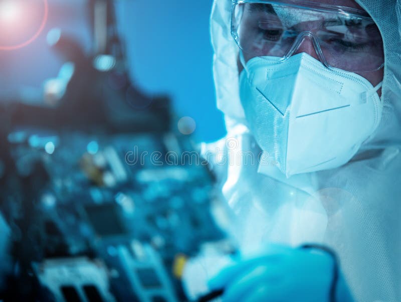 The Scientist Works in a Modern Scientific Laboratory for the Research ...