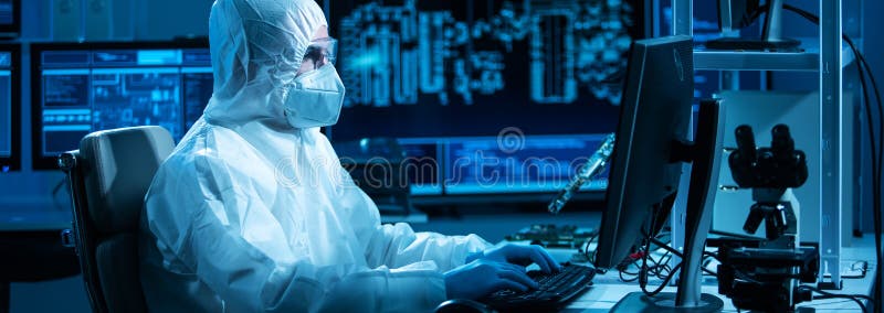 The Scientist Works in a Modern Scientific Laboratory for the Research ...