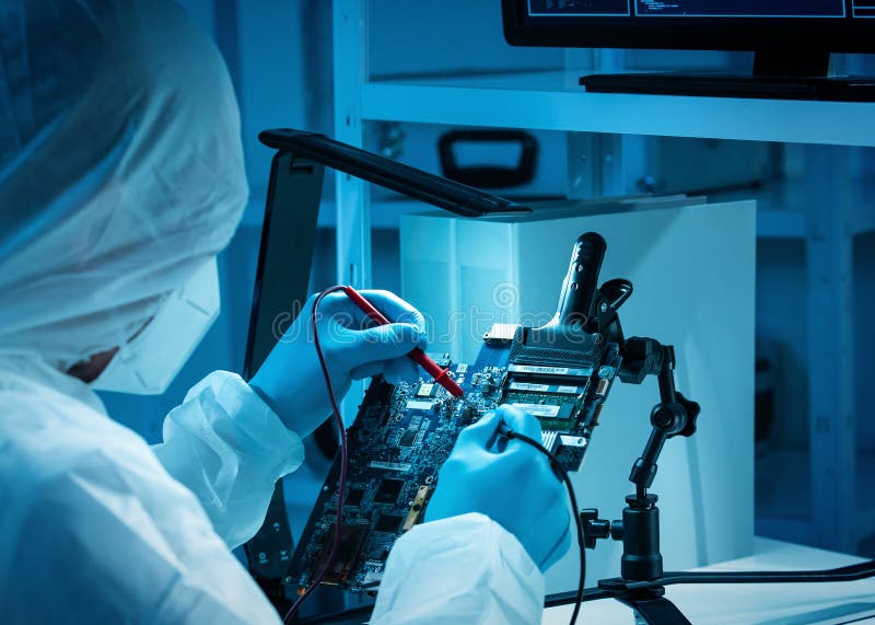 The Scientist Works in a Modern Scientific Laboratory for the Research ...