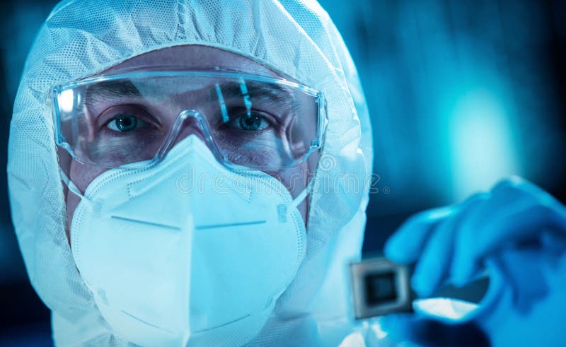 The Scientist Works in a Modern Scientific Laboratory for the Research ...