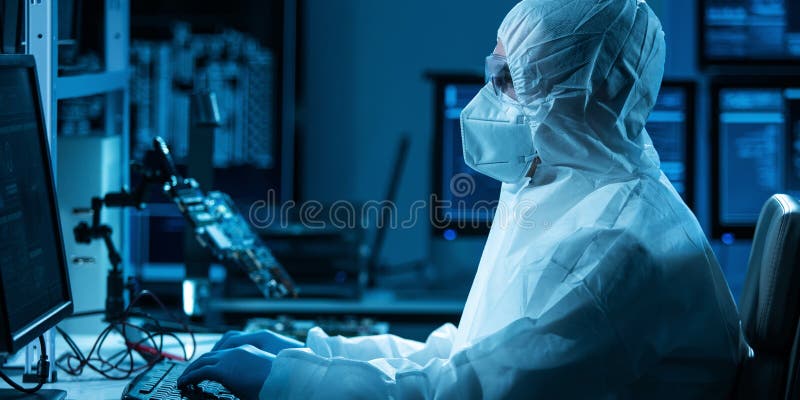 The Scientist Works in a Modern Scientific Laboratory for the Research ...