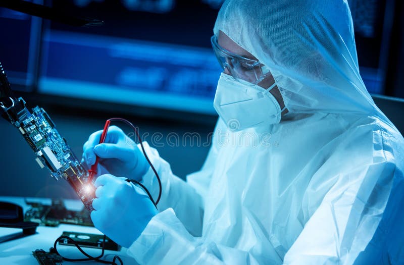 The Scientist Works in a Modern Scientific Laboratory for the Research ...