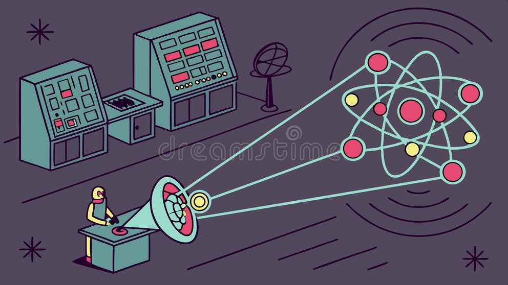 Scientists Atom Model, Science Research and Atomic Structure Study ...